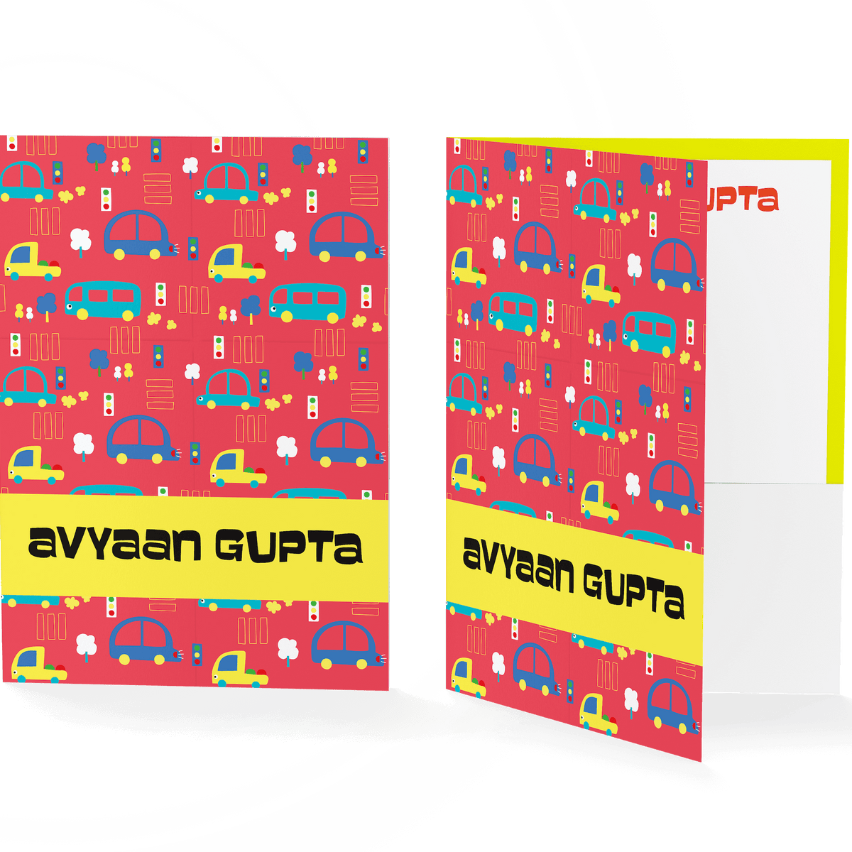 Personalised Folder - Cars Red – The Happy Hippo